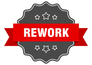 Rework stamp square grunge sign isolated on white Vector Image