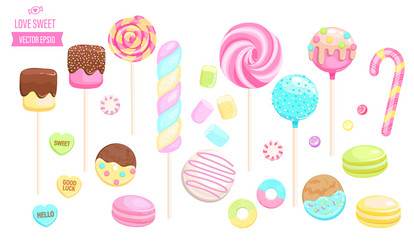 Big set isolated sweets Royalty Free Vector Image