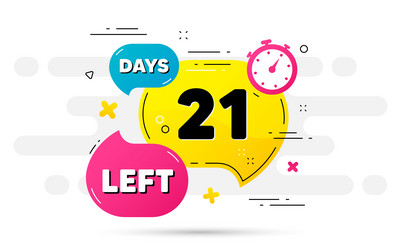 Twenty one days left icon 21 to go Royalty Free Vector Image