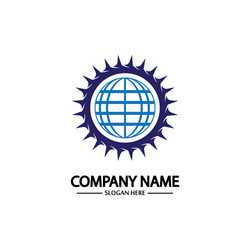 Global engineer world gear logo design template Vector Image