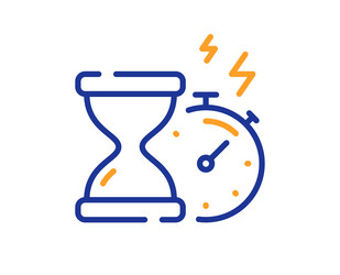Hourglass timer line icon stopwatch time sign Vector Image