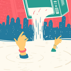 Cartoon media propaganda Royalty Free Vector Image