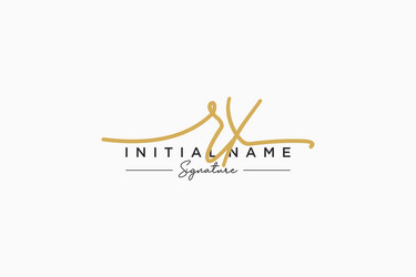 Initial rx signature logo template hand drawn Vector Image