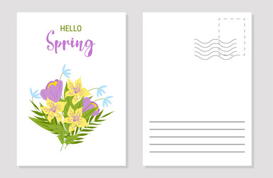 Layout of the spring postcard template Royalty Free Vector