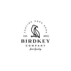 Bird hold key logo Royalty Free Vector Image - VectorStock