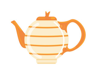 Blue cartoon teapot isolated on white background Vector Image