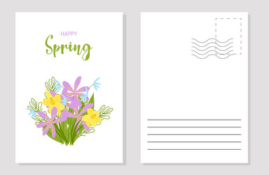Layout of the spring postcard template Royalty Free Vector