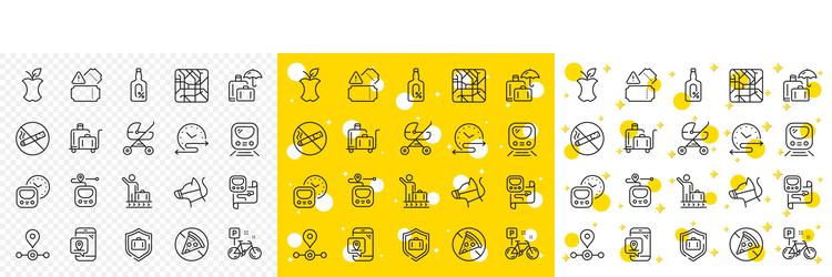 Underground metro icons subway map station Vector Image