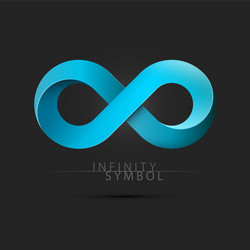 Infinity logo 3d geometric shape bright gradient Vector Image