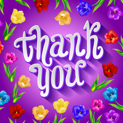 Thank you card in pink colors stylish floral Vector Image