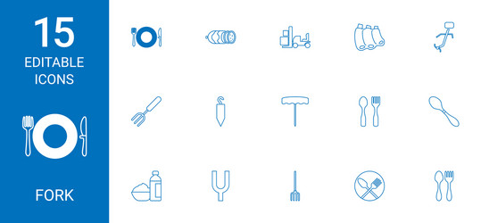 7 fork icons Royalty Free Vector Image - VectorStock
