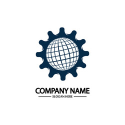 Global engineer world gear logo design template Vector Image