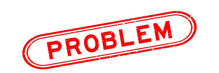 Grunge blue problem word rubber seal stamp Vector Image