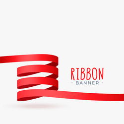 Red ribbon loop banner design Royalty Free Vector Image