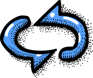 Cartoon image of repeat icon Royalty Free Vector Image