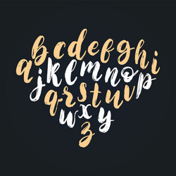 Hand lettering alphabet calligraphy Royalty Free Vector