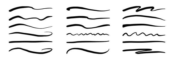 Line marker stroke underline marker highlight Vector Image