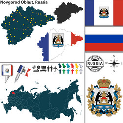 Map and flags of different countries Royalty Free Vector
