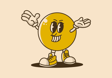 Big ball head mascot character design in vintage Vector Image