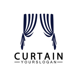 Curtain logo design template Royalty Free Vector Image