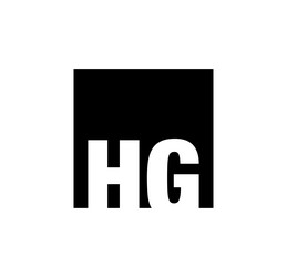 Hg brand initial letters monogram with green dot Vector Image