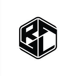 Rl logo monogram hexagon shape with triangle Vector Image