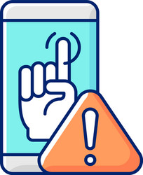Touch display not working icon Royalty Free Vector Image