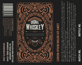 Vintage label for whiskey packing Royalty Free Vector Image