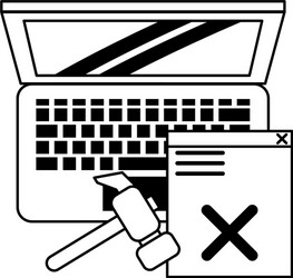 Computer and broken web site Royalty Free Vector Image