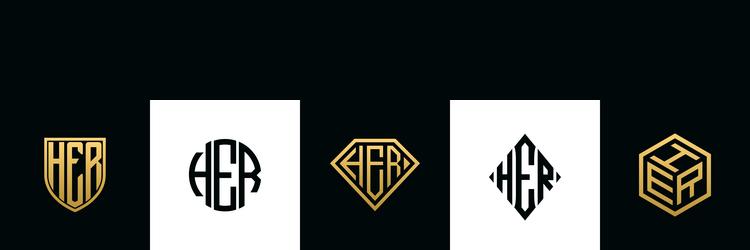 Initial letters hov logo designs bundle Royalty Free Vector