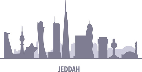 Outline jeddah saudi arabia city skyline Vector Image