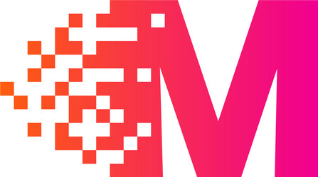 M letter pixel logo icon design Royalty Free Vector Image