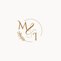 Letter mi wedding monogram logo design Royalty Free Vector