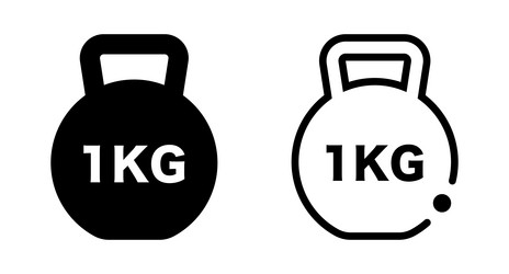 Kilogram weight icon set or kg set or workout Vector Image