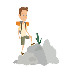 Cartoon little boy scout Royalty Free Vector Image