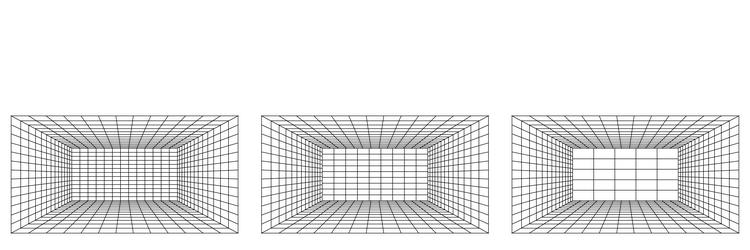 Wireframe grid room 3d perspective background Vector Image