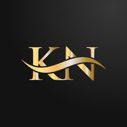Kn logo monogram letter logo design Royalty Free Vector