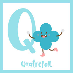 Letter q vocabulary quadrant shape Royalty Free Vector Image