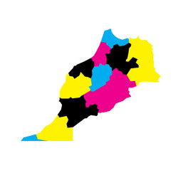 Morocco political map of administrative divisions Vector Image
