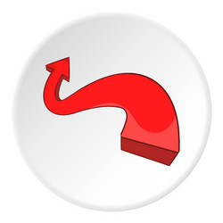 Red arrow down icon cartoon style Royalty Free Vector Image