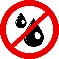 Sign water drop forbidden do not wet logo Vector Image