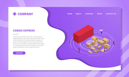 Online cargo tracking for website template Vector Image