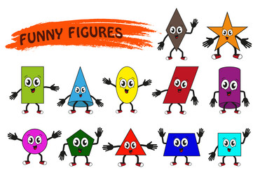 Cartoon of basic geometric shapes Royalty Free Vector Image