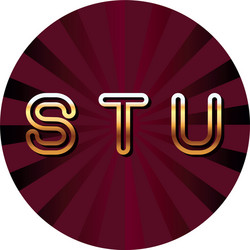 Xyz alphabet font letters red round emblem Vector Image