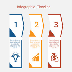 Three analysis line charts slide template Vector Image