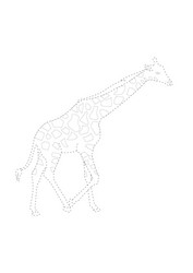 Trace and color giraffe tracing Royalty Free Vector Image