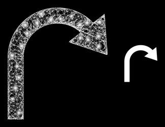 Wire frame mesh turn back arrow icons Royalty Free Vector