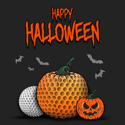 Happy halloween golf ball as pumpkin Royalty Free Vector