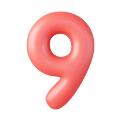 Cheese number 9 ninefont kids number figure 9 Vector Image