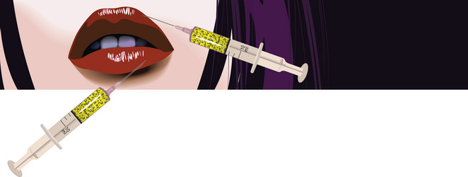 Lips and botox injection isolated on white Vector Image